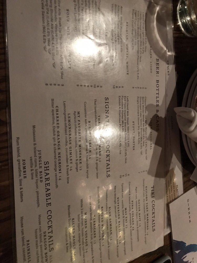 Menu at Blue Dragon pub & bar, Boston