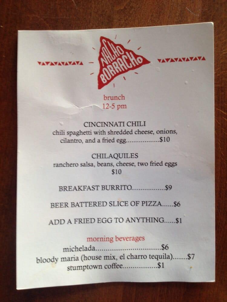 Menu at Nacho Borracho pub & bar, Seattle