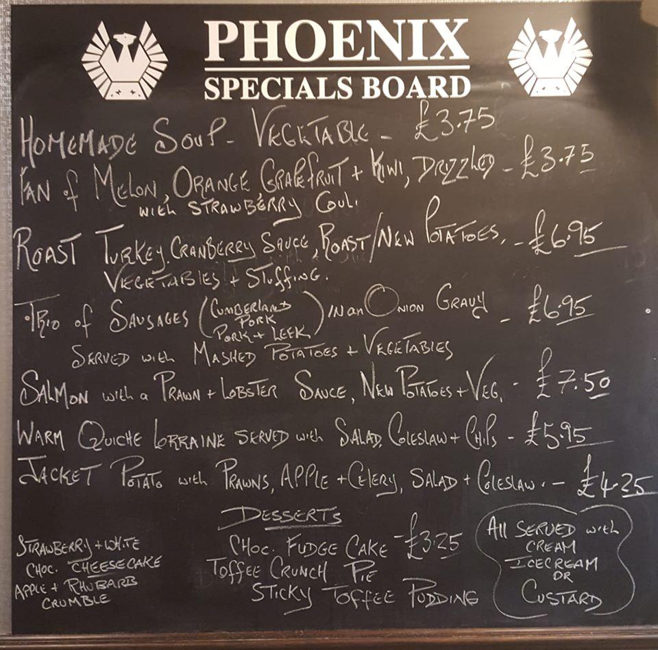Menu at Phoenix Pavilion pub & bar, Rotherham