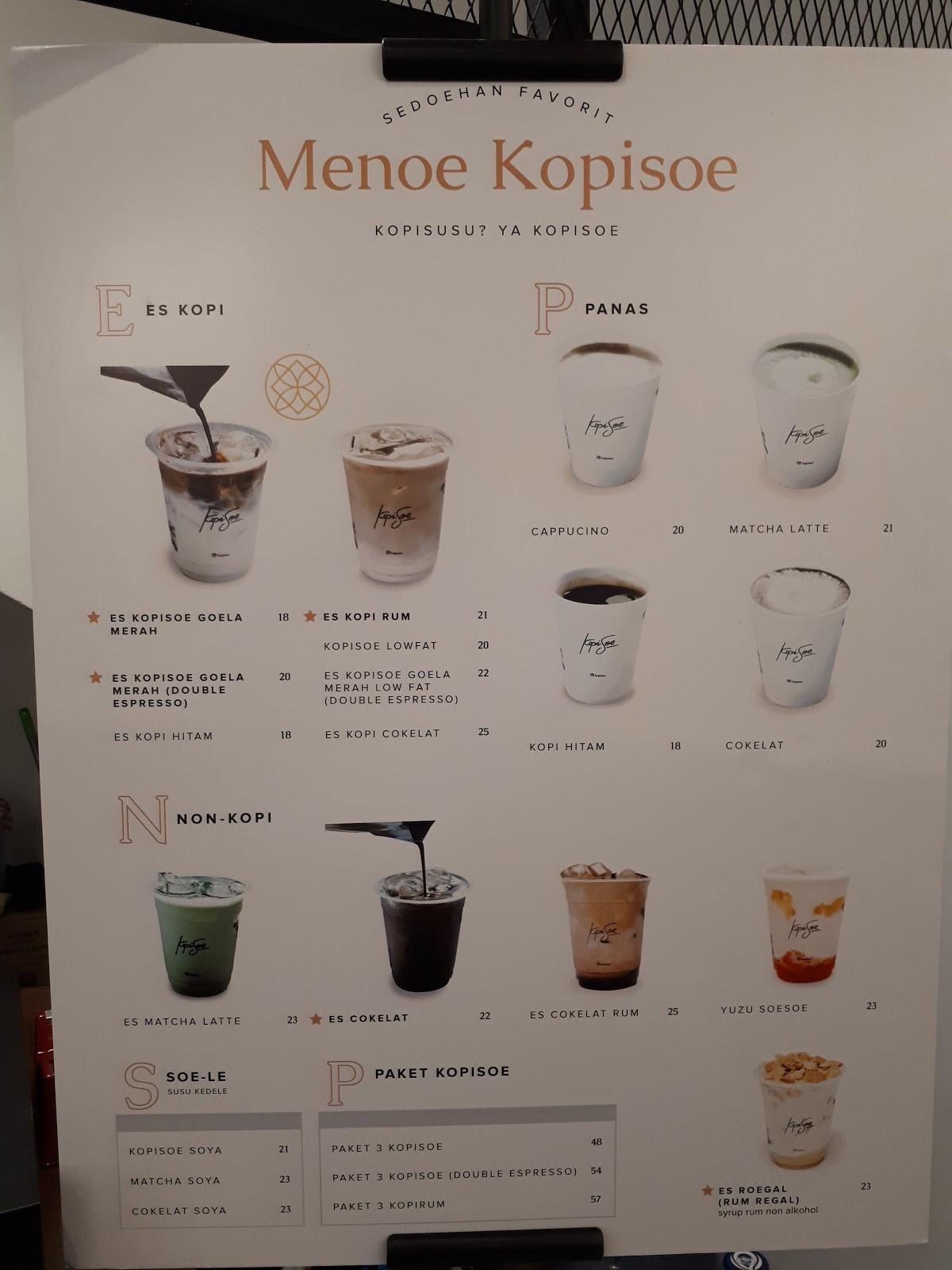 Menu at Kopi Soe Poris, Tangerang