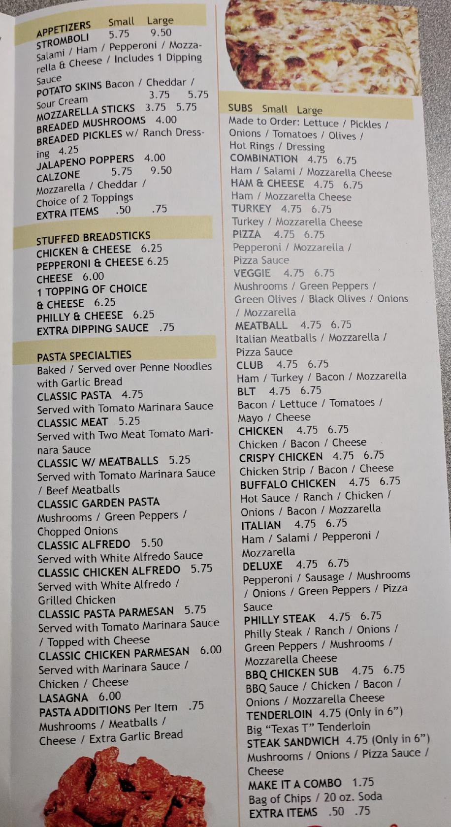 Menu at Padrone's Pizza Shawnee pizzeria, Lima, S Dixie Hwy