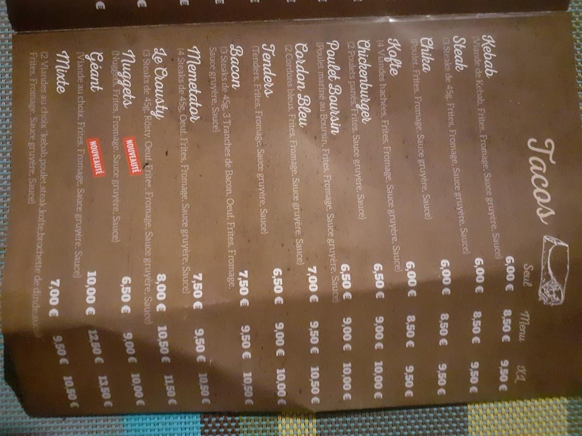 Menu au Chez Ali - Restaurant Cassin, Besançon