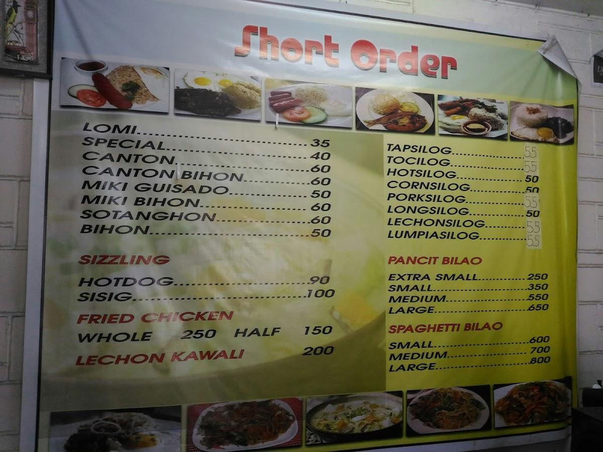 Menu at Tabs Eatery & Lomi House cafe, Batangas