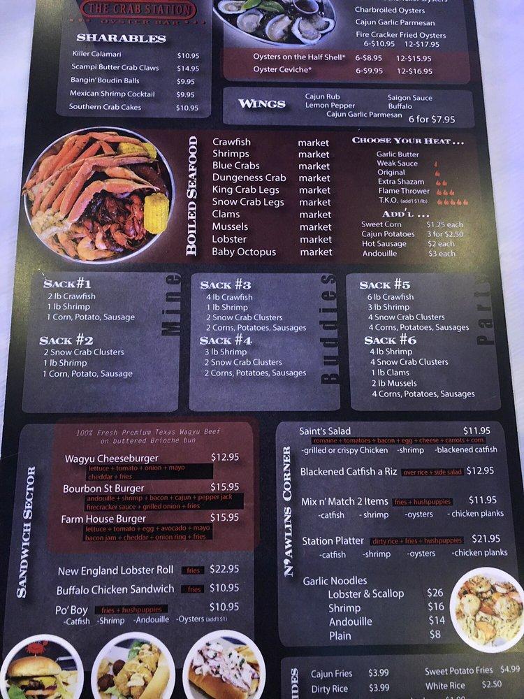 Menu at The Crab Station - Fort Worth Presidio pub & bar, Fort Worth