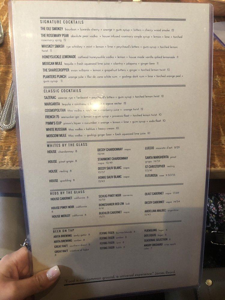 Menu at Restaurant Cotton, Monroe