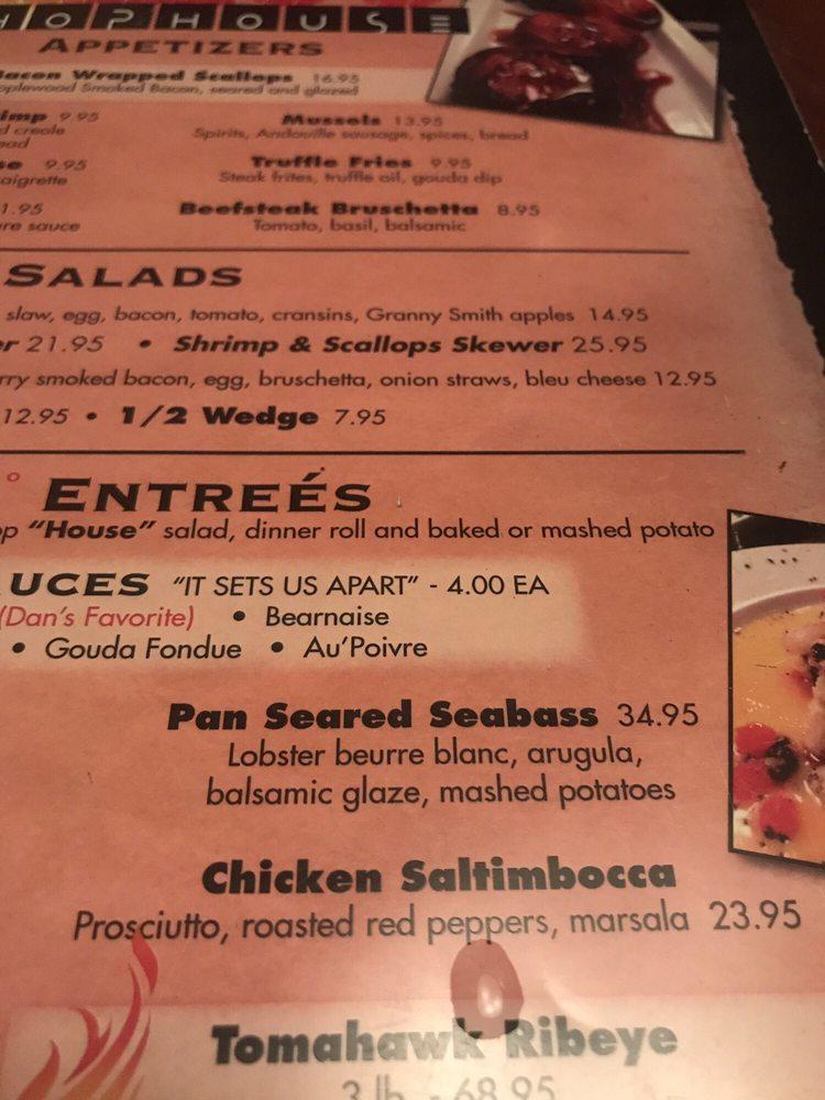 Menu at 1200 Chophouse steakhouse, Saint Pete Beach