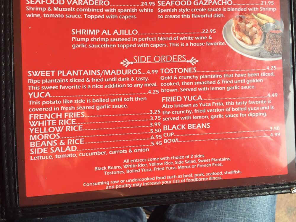 Menu at Rumba Cuban Cafe, Naples, Airport-Pulling Rd S