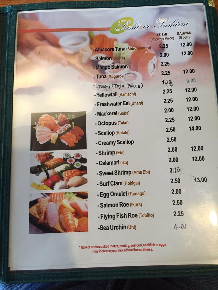 Menu at Sushi Today restaurant, Renton