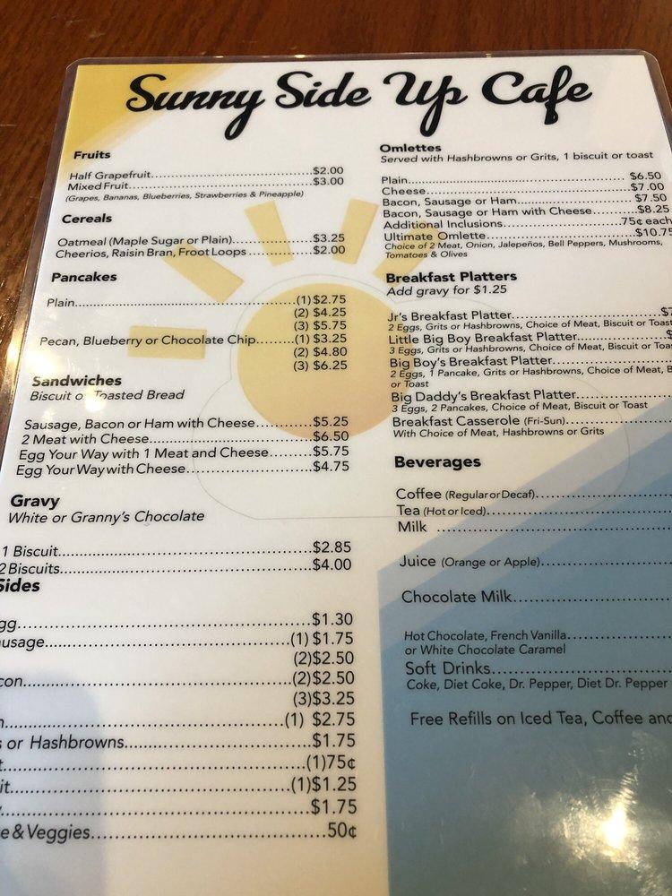 Menu at Sunny Side up Cafe, Sherwood, AR-107