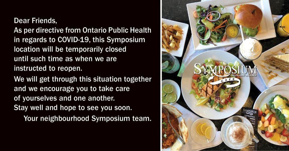 Menu at Symposium Cafe Restaurant & Lounge, Halton Hills