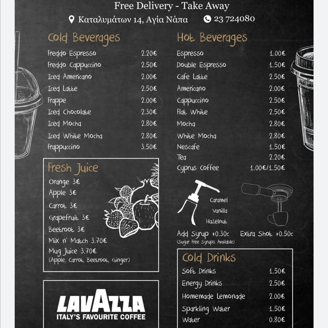 Menu at Coffee Mug - Cafe & Bar, Ayia Napa