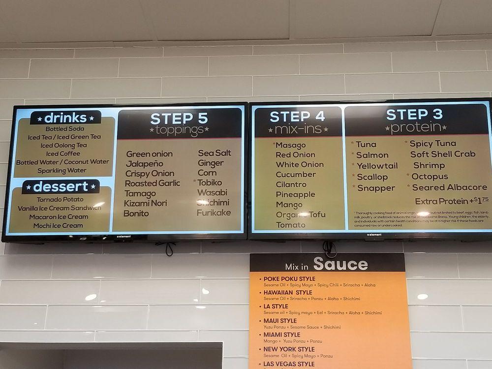 Menu at Poke Poku - Hawaiian Poke Bar, Las Vegas, S Eastern Ave #108
