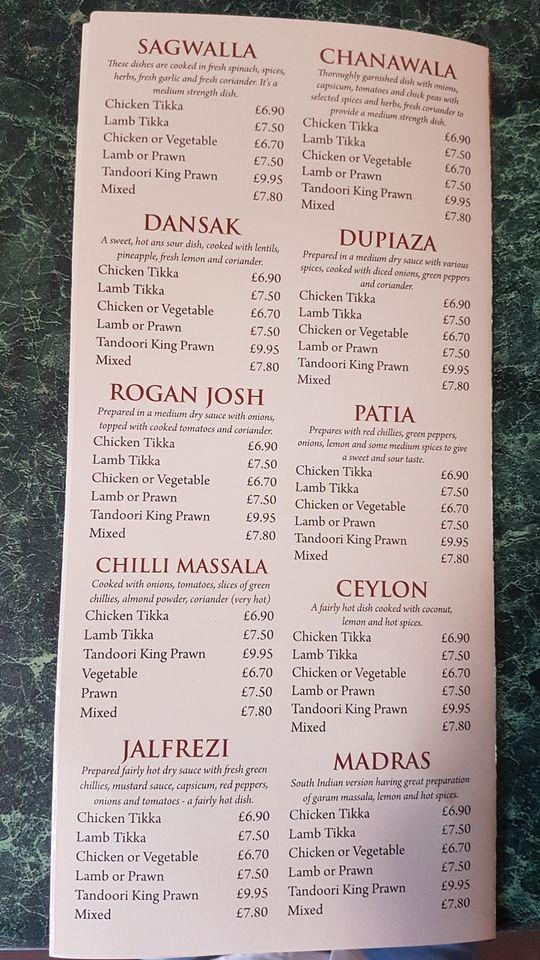Menu at The Winning Post & Paragon's Curry and Grill pub & bar, Tamworth