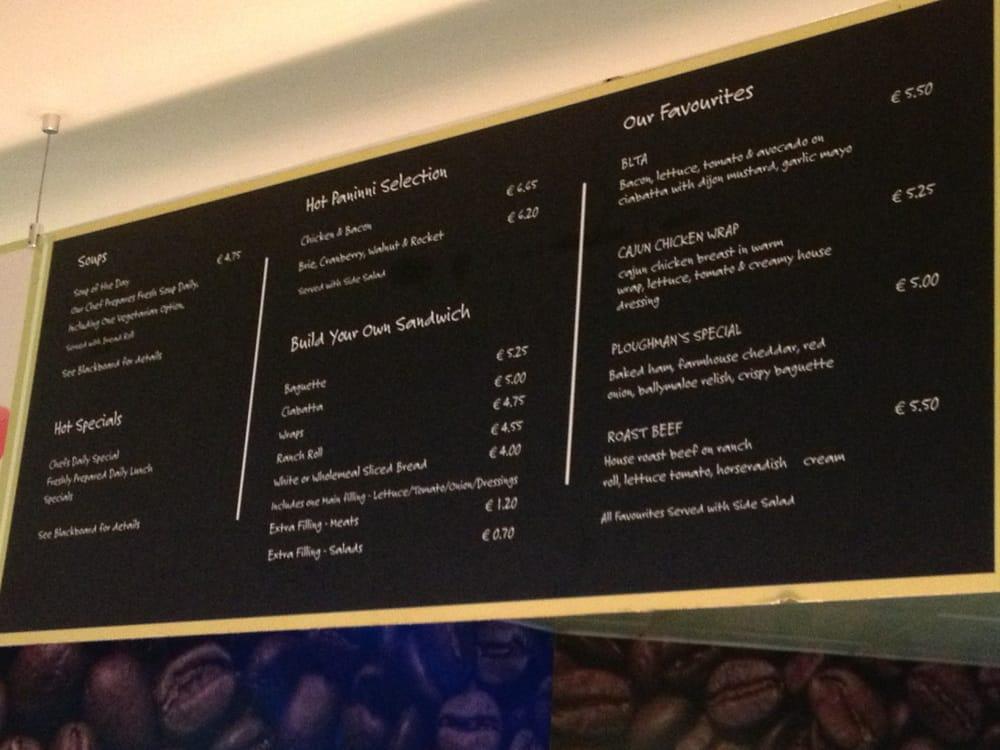 Menu at Cafe At Museum, Dublin