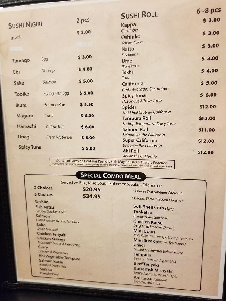 Menu at Restaurant Domo, Kaneohe