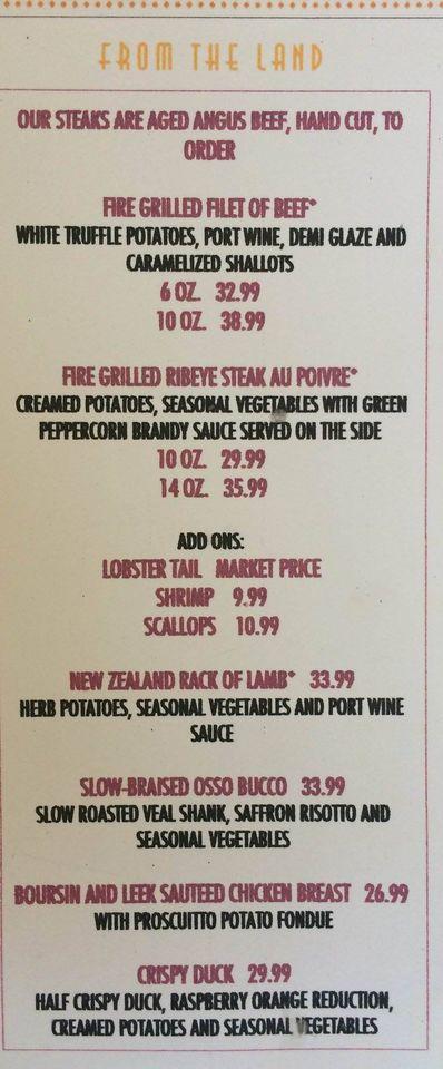 Menu at Grand Cafe Key West, Key West