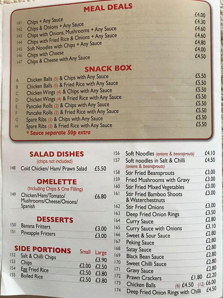 Menu at Jasmine House fast food, Airdrie