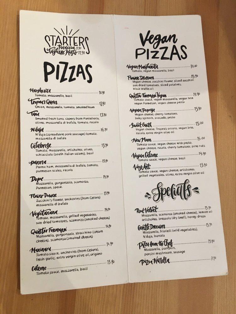 Menu at PIZZERIA DOPE, Amsterdam