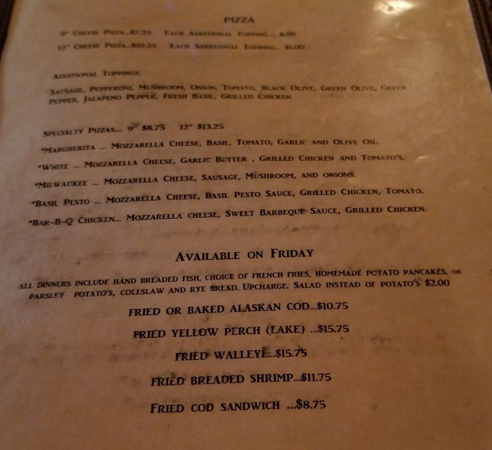 Menu at Landmark 1850 Inn pub & bar, Milwaukee