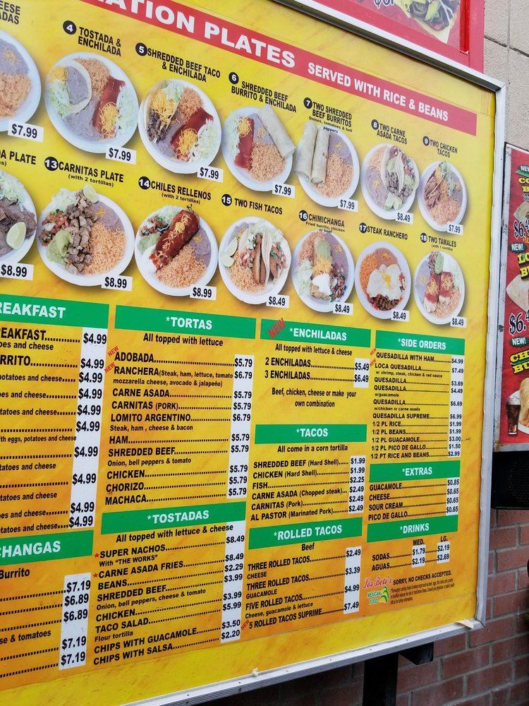 Menu at Los Betos Mexican Food restaurant, Meridian, E Magic View Dr #100