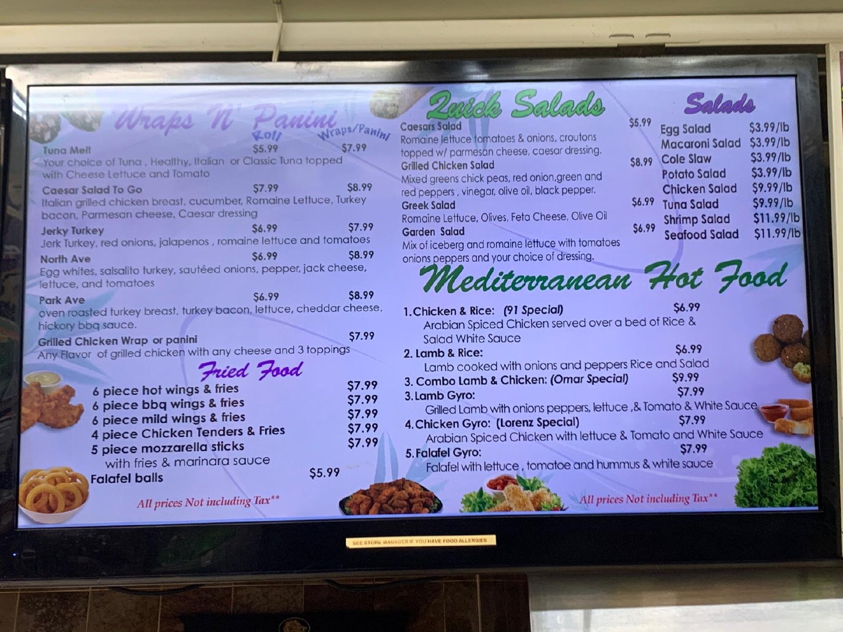 Menu at Deli Mart, New Rochelle