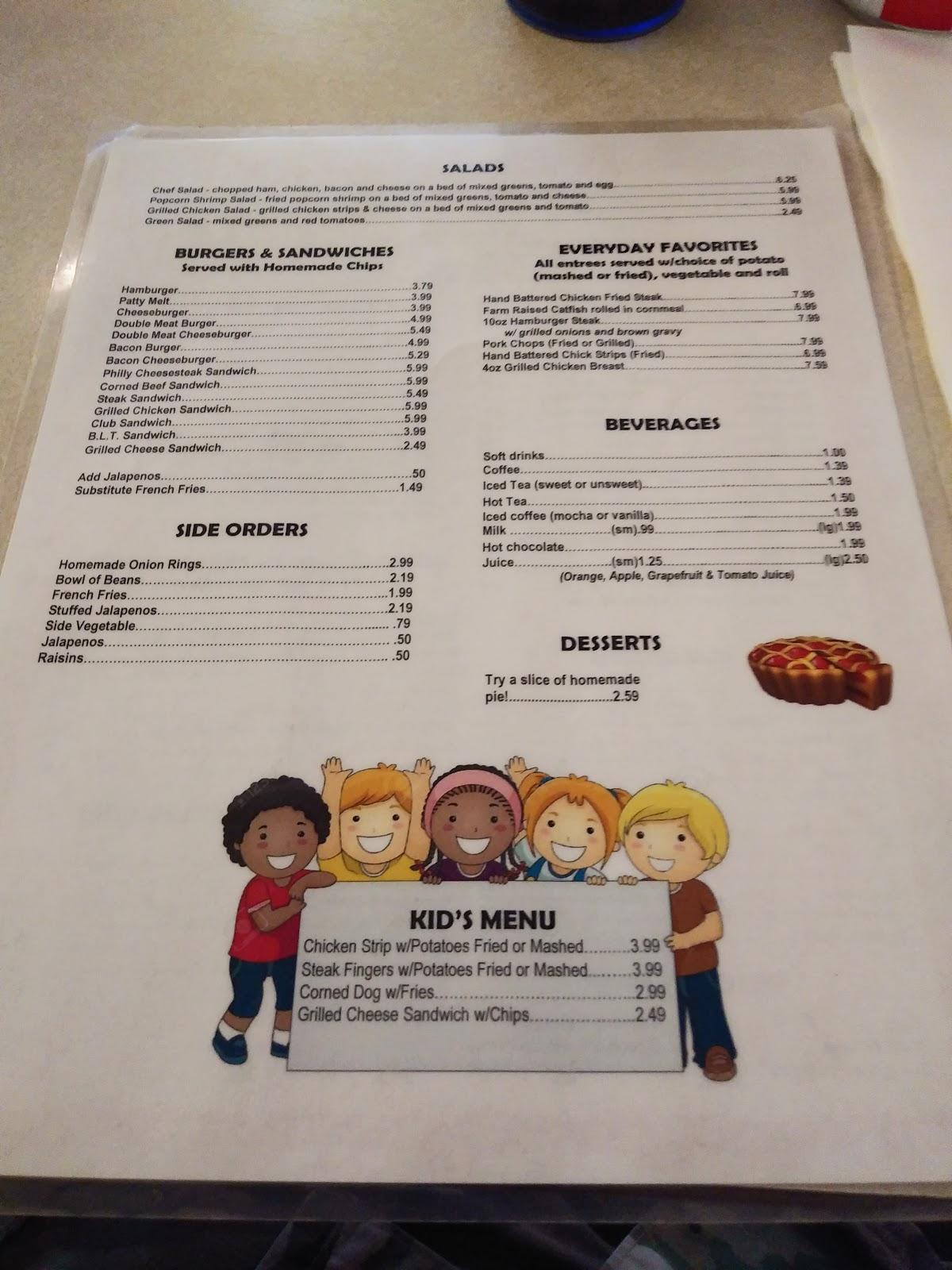 Menu at Jimmy's Cafe, Mineral Wells