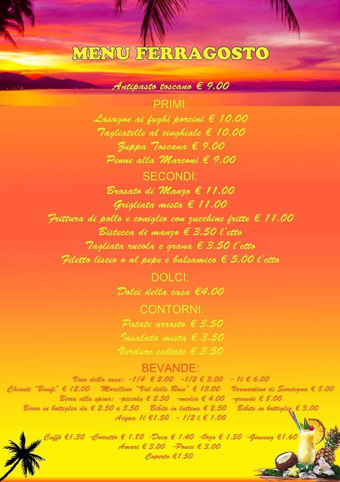 Menu da Trattoria Marconi ristorante, Coltano, Via Palazzi