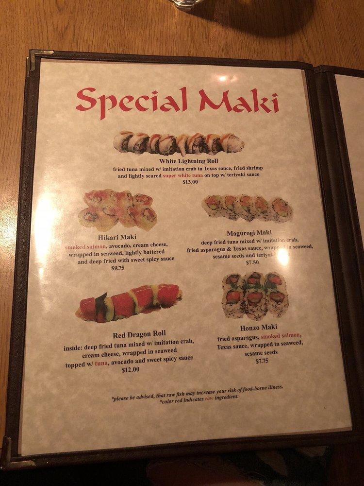Menu at Asakusa restaurant, Fort Wayne, Lima Rd