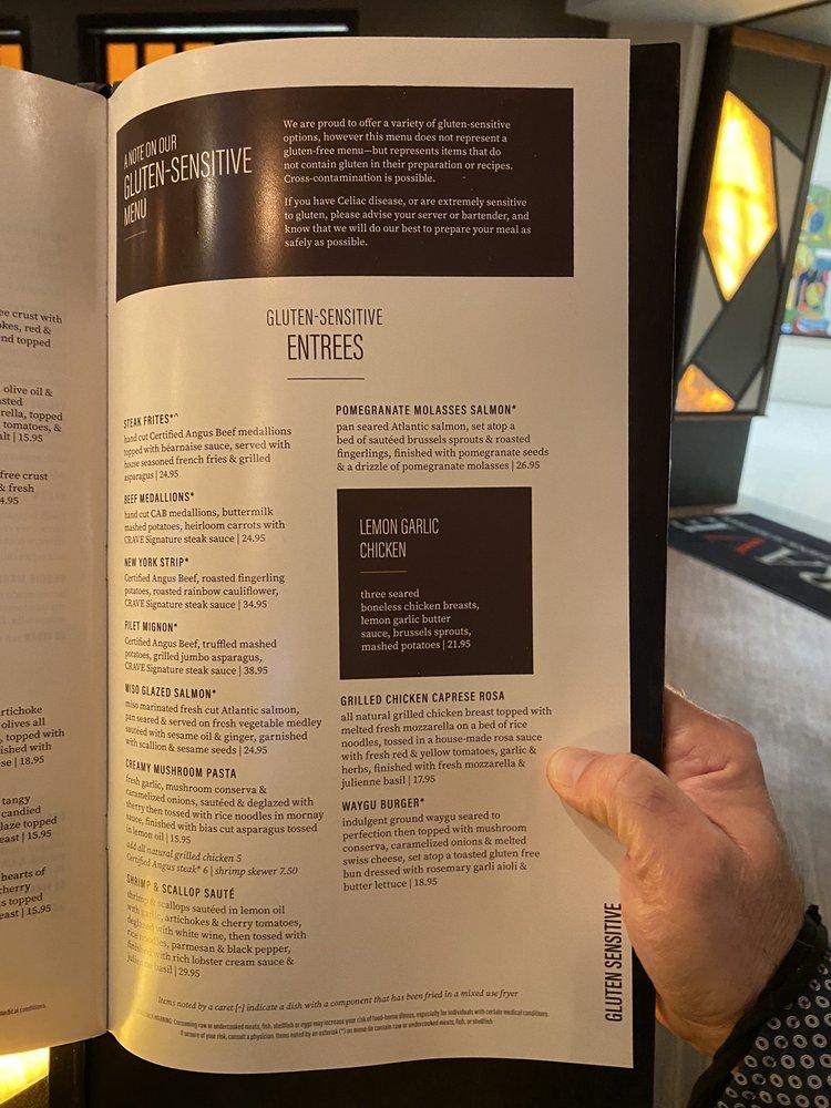Menu at CRAVE American Kitchen & Sushi Bar (West Acres - Fargo), Fargo ...