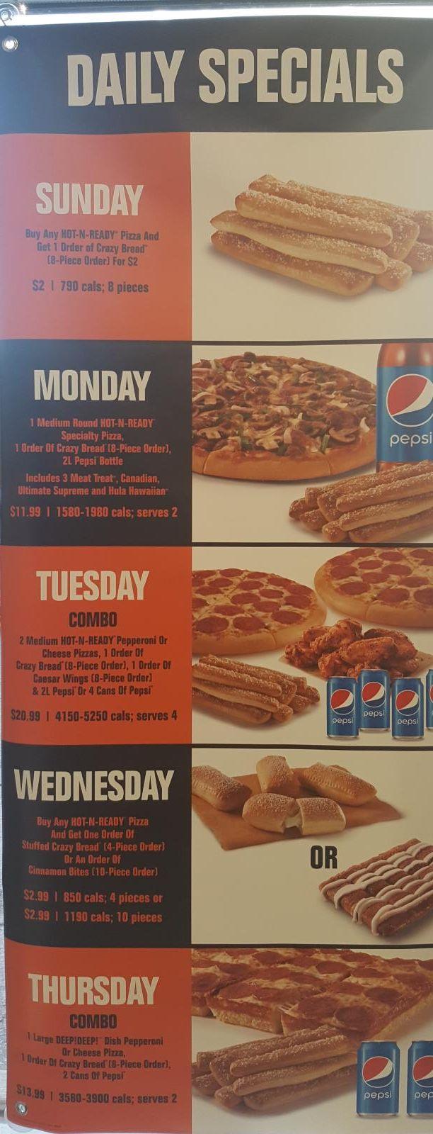 Menu at Little Caesars Pizza pizzeria, Whitby, 16 Winchester Rd E