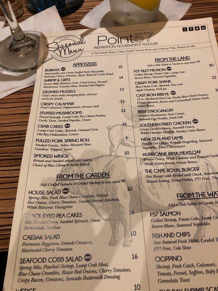 Menu at Point 57 Kitchen & Cocktails restaurant, Cape Coral