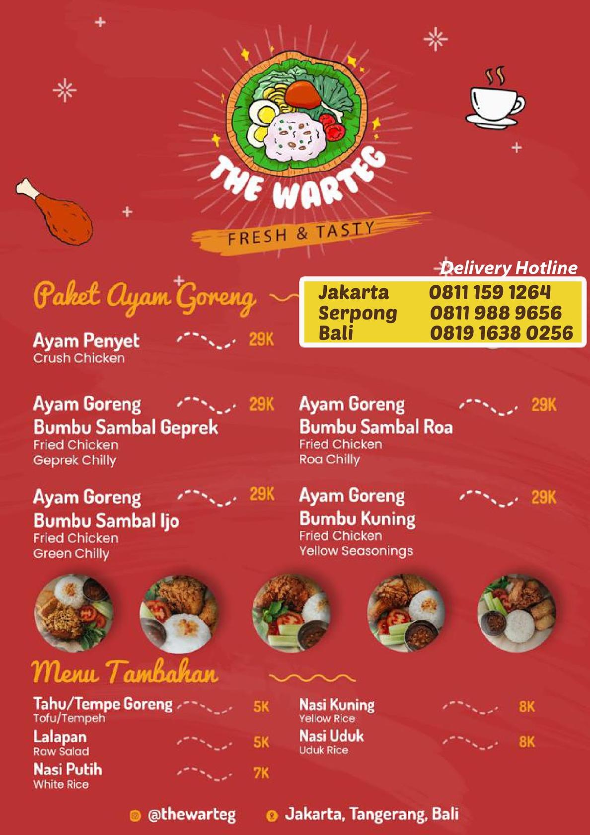 Menu at Baso Theresia restaurant, West Jakarta