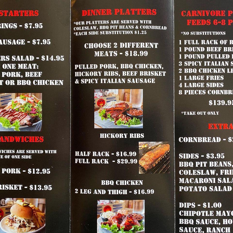 Menu at Butchers Block BBQ, Burnaby