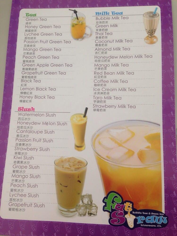Menu at Fat Straw Cafe Livermore, Livermore