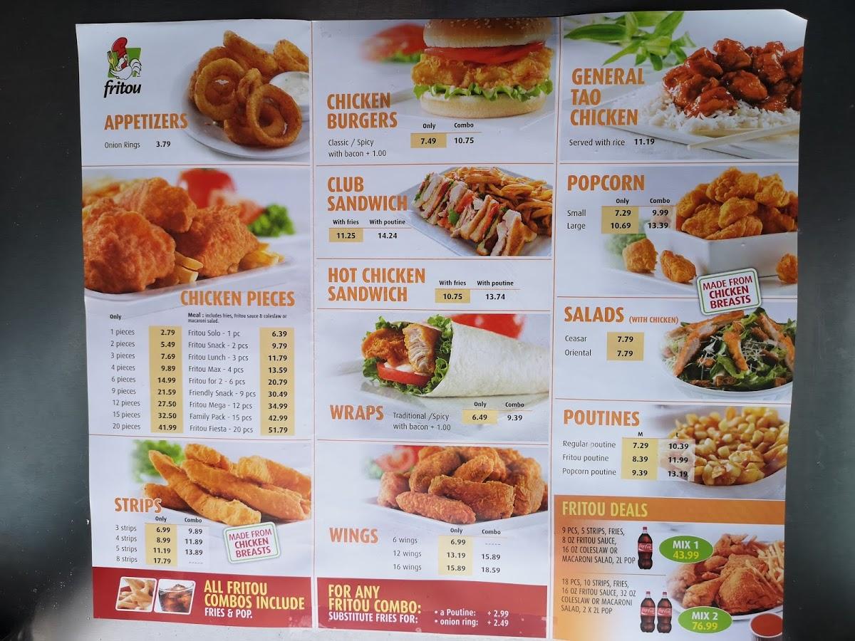 Menu at Fritou Chicken restaurant, Strathmore