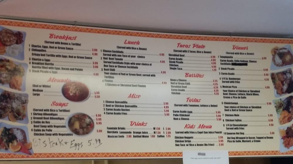 Menu at Irma's Kitchen LLC restaurant, Phoenix, W Roosevelt St