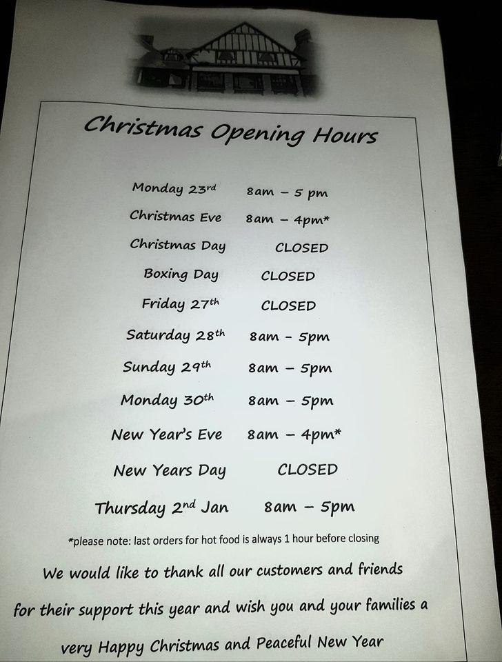Menu at New Haven cafe, Lurgan