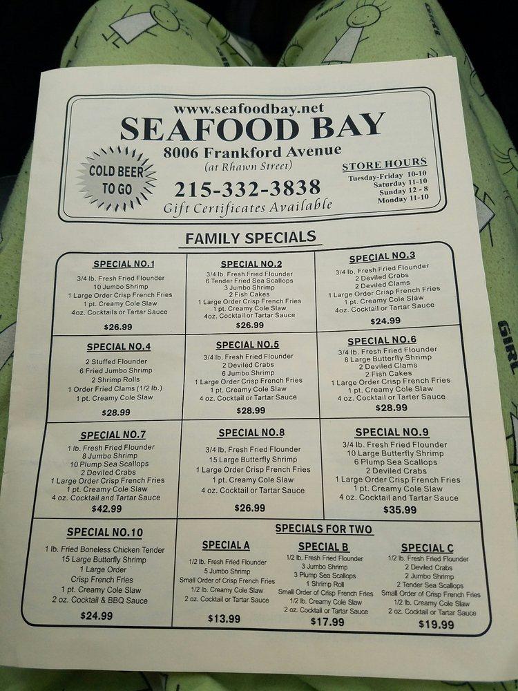 Menu at Seafood Bay Inc restaurant, Philadelphia
