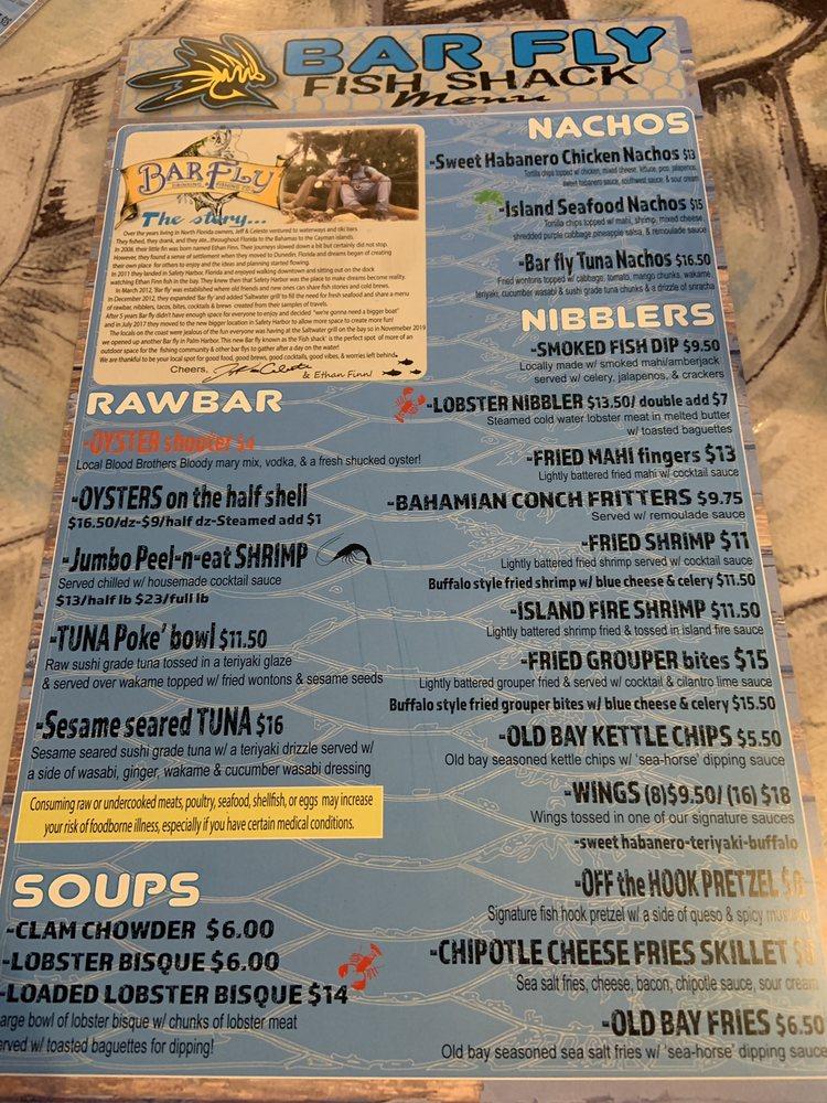 Menu at Fatty's Fish Shack pub & bar, Palm Harbor