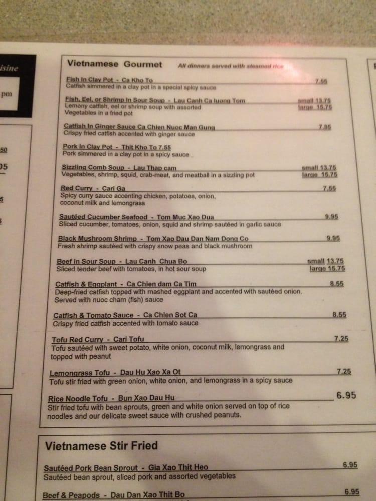 Menu at Sizzling Wok restaurant, Indianapolis, Lafayette Rd