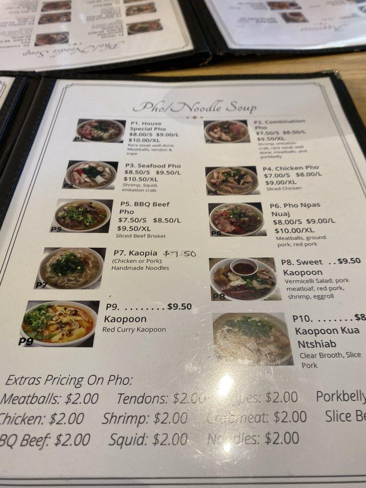 Carta de Little Asia Cafe, Saint Paul