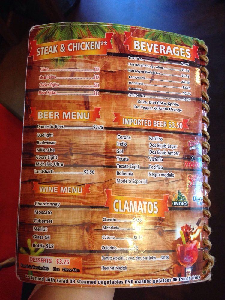 Menu at Los Cabos Seafood restaurant, El Paso