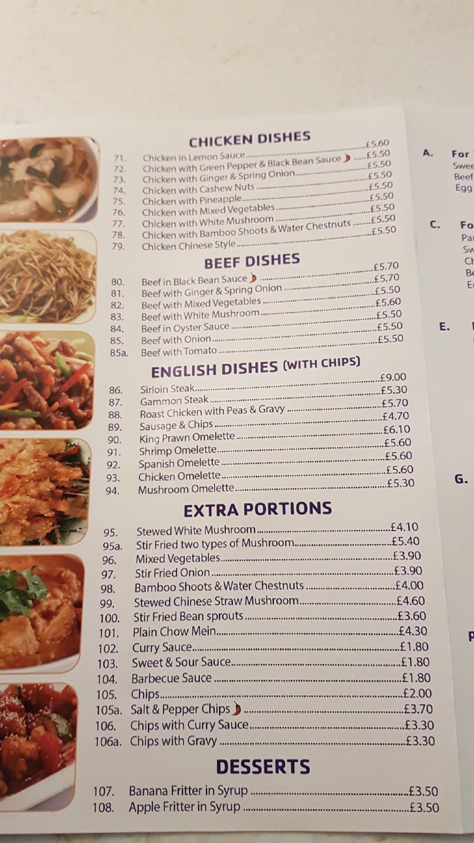 Menu at MATLEY Chinese Takeaway fast food, Peterborough