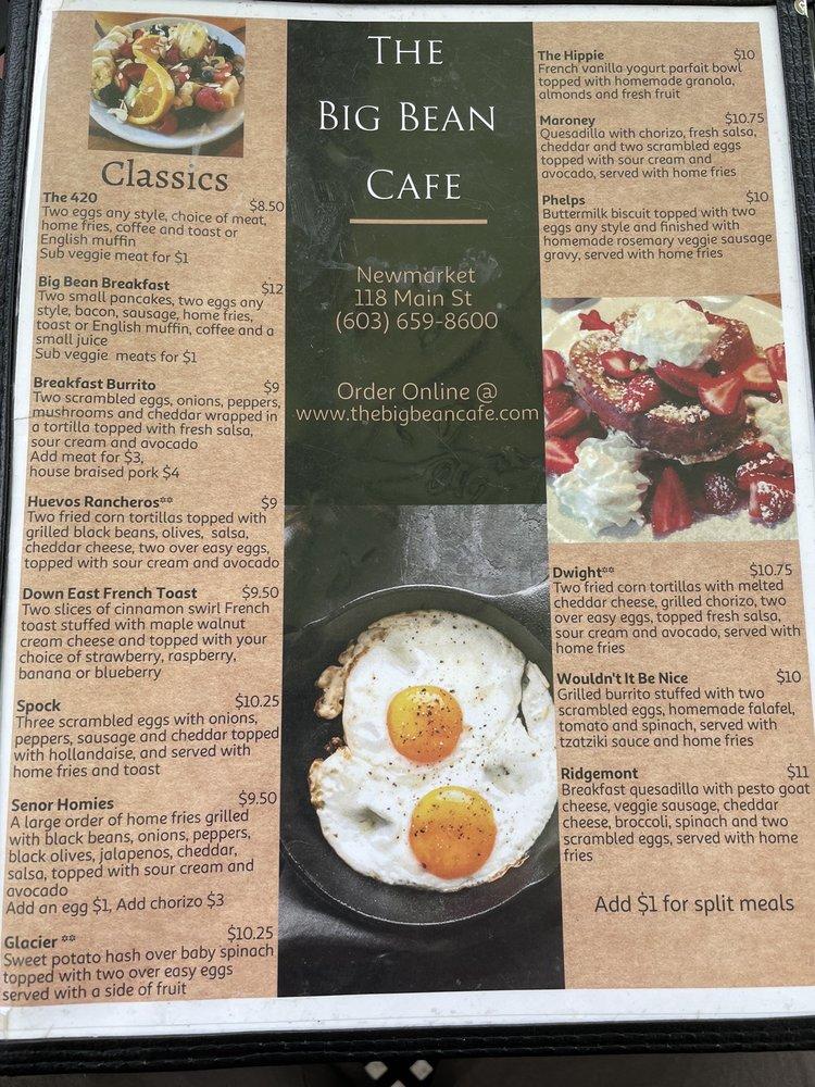 Menu at The Big Bean Newmarket Kitchen & Bar, Newmarket