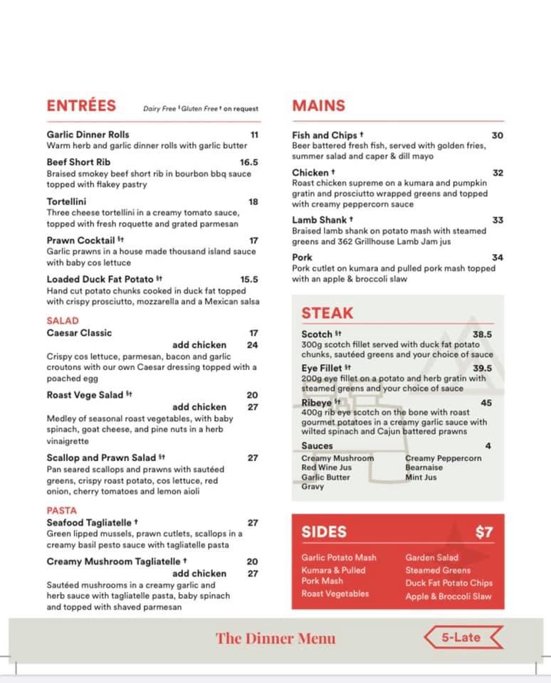 Menu at The Lookout Bar and Kitchen, Hamilton