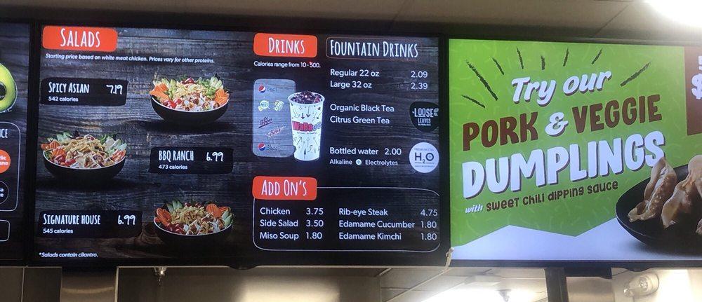 Menu at WaBa Grill fast food, Los Angeles, 18427 Nordhoff St