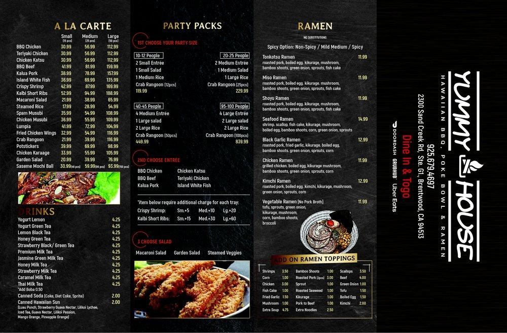 Menu at Yummy House BBQ, Brentwood