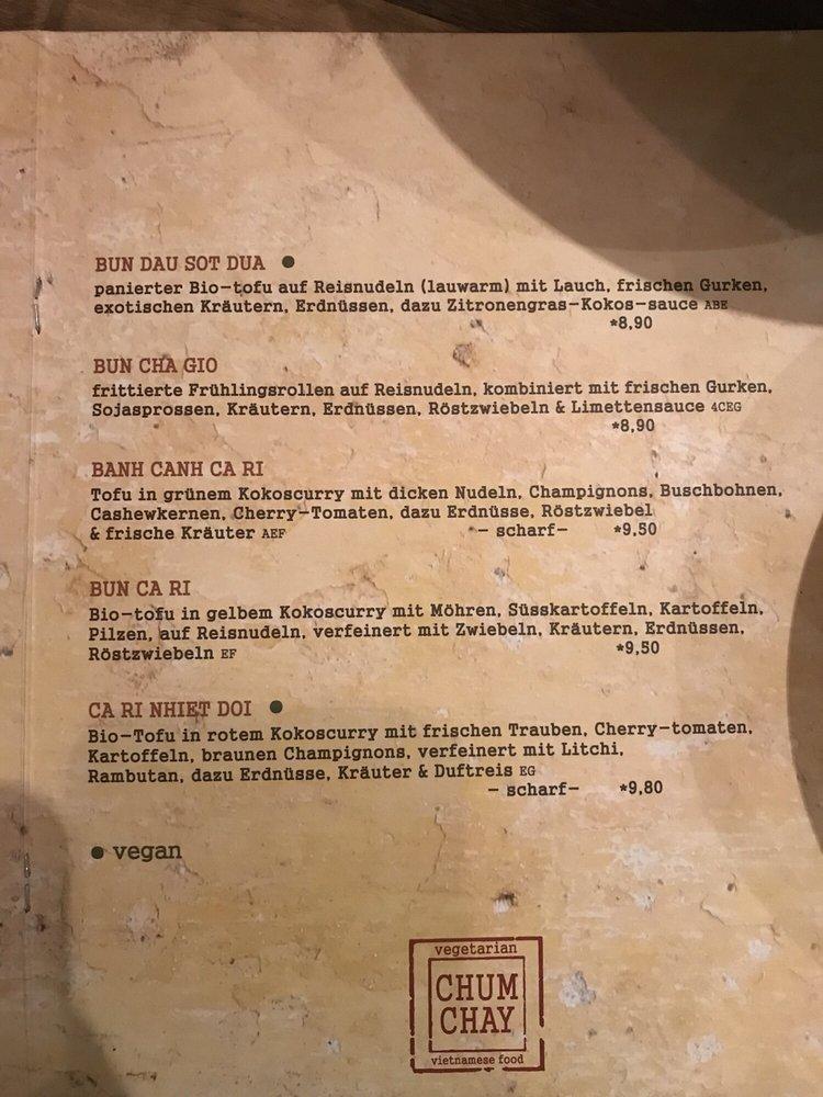 Speisekarte von Chum Chay restaurant, Köln