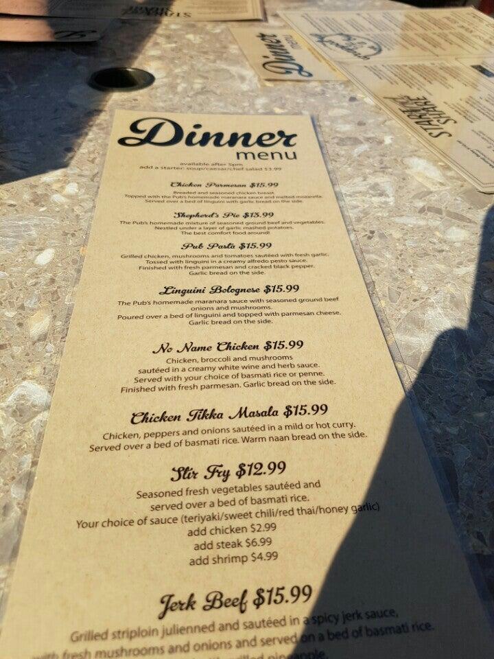 Menu at On The Docks Pub, Huntsville