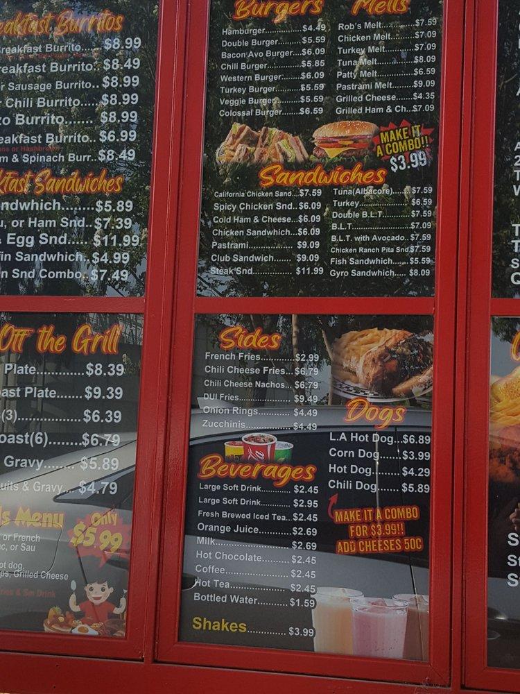 Menu at Rob's Grill restaurant, Baldwin Park
